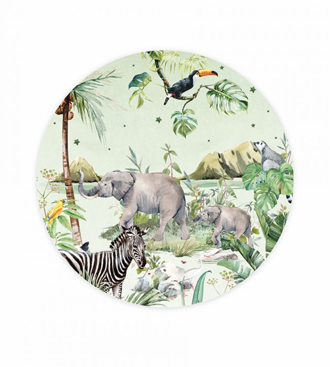 Anouk Hoogendijk Circle Ø 95cm Circle Wall Mural in Green by Creative ...
