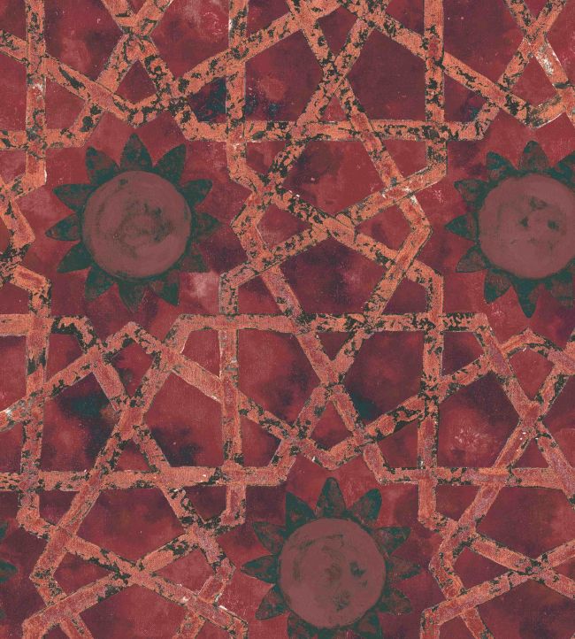 Arabesque Fabric in Pomegranate by Arley House | Jane Clayton
