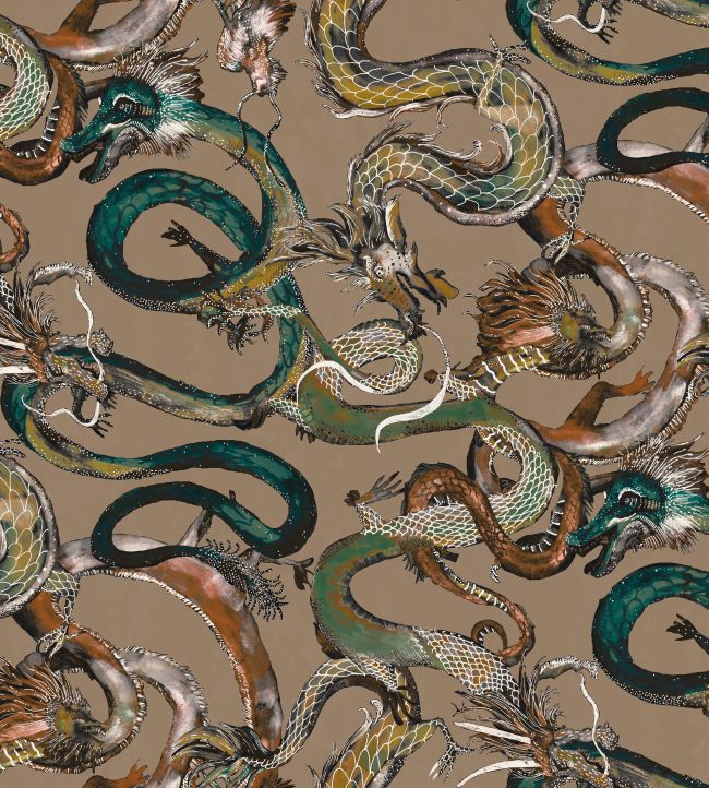Basilisk Fabric in Bronze by Arley House | Jane Clayton