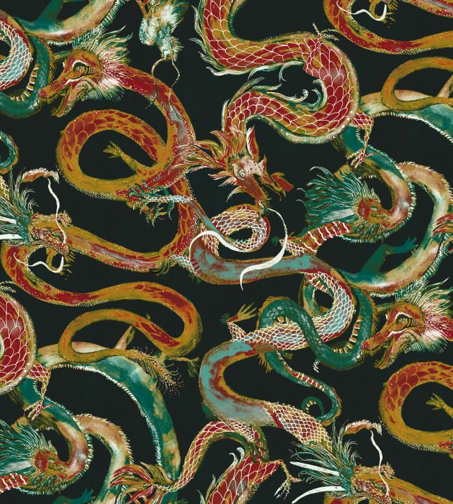 Basilisk Fabric in Emerald by Arley House | Jane Clayton