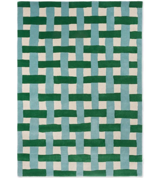 Basket Weave Rug in Emerald/Aquamarine by Harlequin | Jane Clayton