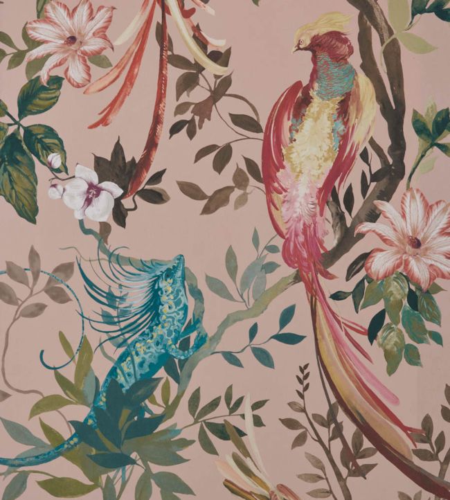 Bird Sonnet Wallpaper in Blush by 1838 Wallcoverings | Jane Clayton