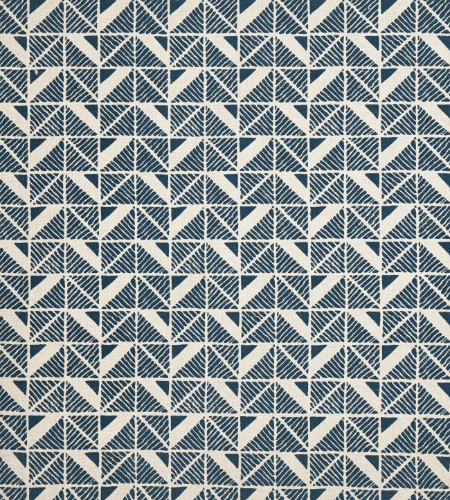 Bloomsbury Square Fabric in Navy by Anna French | Jane Clayton