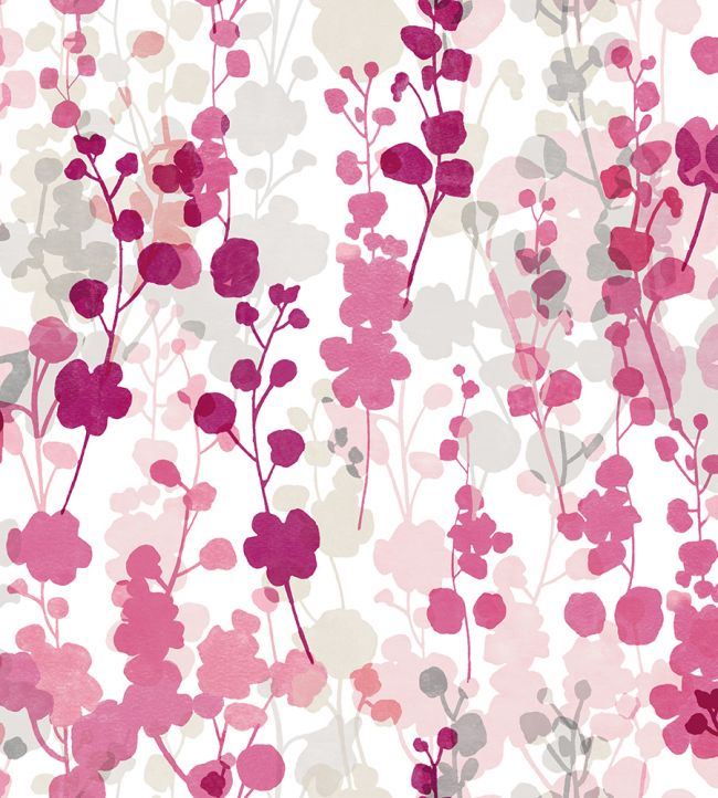 Blossom Wallpaper in Raspberry by Ohpopsi | Jane Clayton