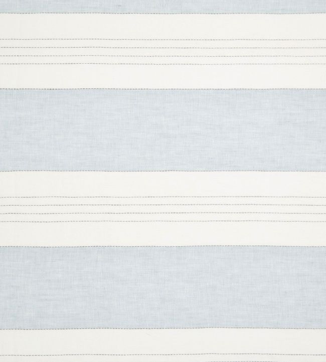 Broad Stripe Linen Fabric in Parma Grey/White by Volga Linen | Jane Clayton