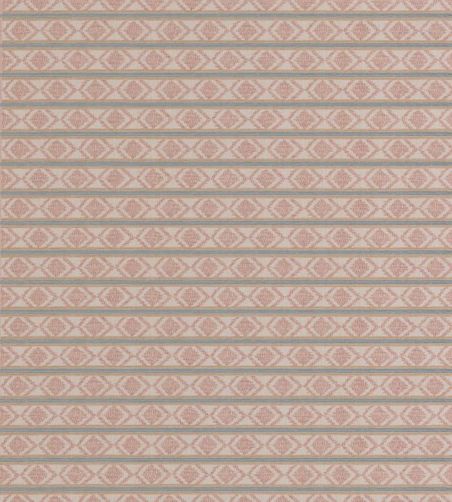 Burford Stripe Fabric in Coral/Aqua by GP & J Baker | Jane Clayton