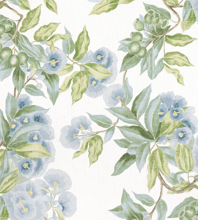Camellia Garden Fabric in Sky by Anna French | Jane Clayton