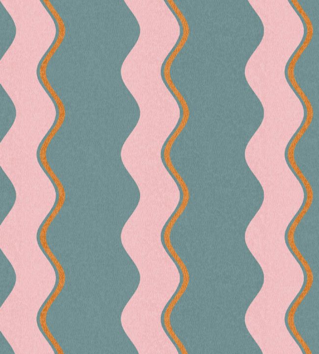 Cari Wave Fabric in Marine Blue by Woodchip & Magnolia | Jane Clayton