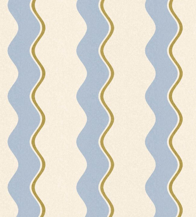 Cari Wave Wallpaper in Sky Blue/Pebble by Woodchip & Magnolia | Jane ...