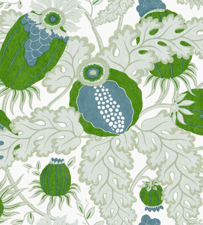 Carnival Vinyl Wallpaper in Fern by Christopher Farr Cloth | Jane Clayton