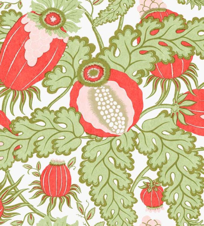 Carnival Vinyl Wallpaper in Guava by Christopher Farr Cloth | Jane Clayton