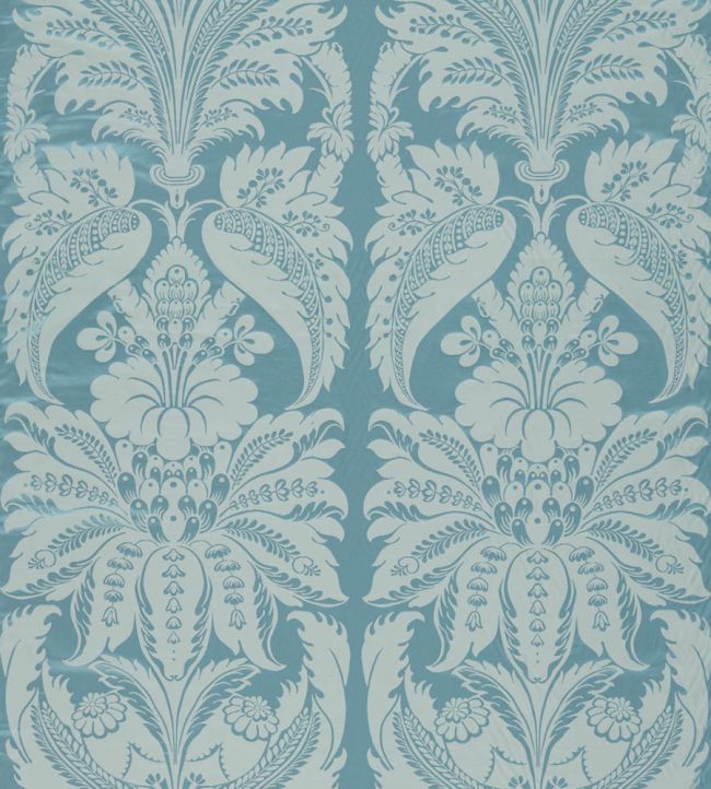 Clandon Damask Fabric in Wedgwood Blue by Zoffany | Jane Clayton