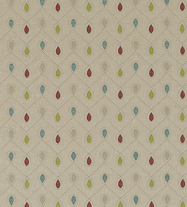 Healey Fabric in Raspberry/Duckegg by Clarke & Clarke | Jane Clayton