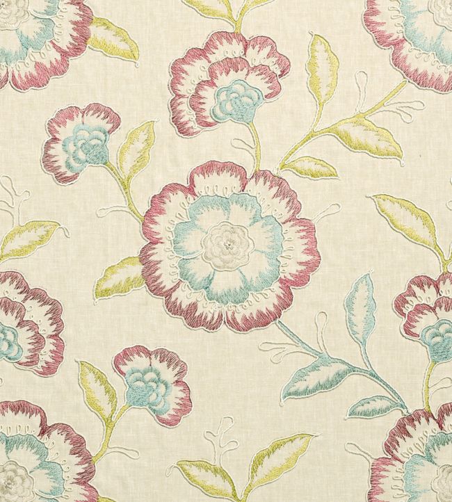 Richmond Fabric in Raspberry/Duckegg by Clarke & Clarke | Jane Clayton