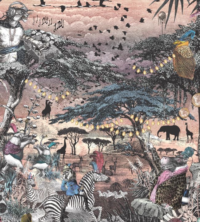 Club Safari Wallpaper in Mist by Brand McKenzie | Jane Clayton