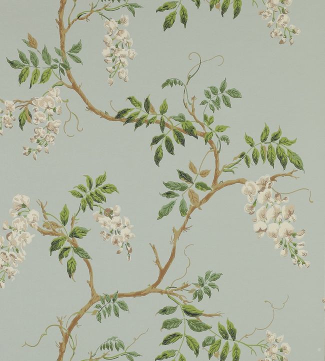 Alderney Wallpaper by Colefax and Fowler in Aqua | Jane Clayton