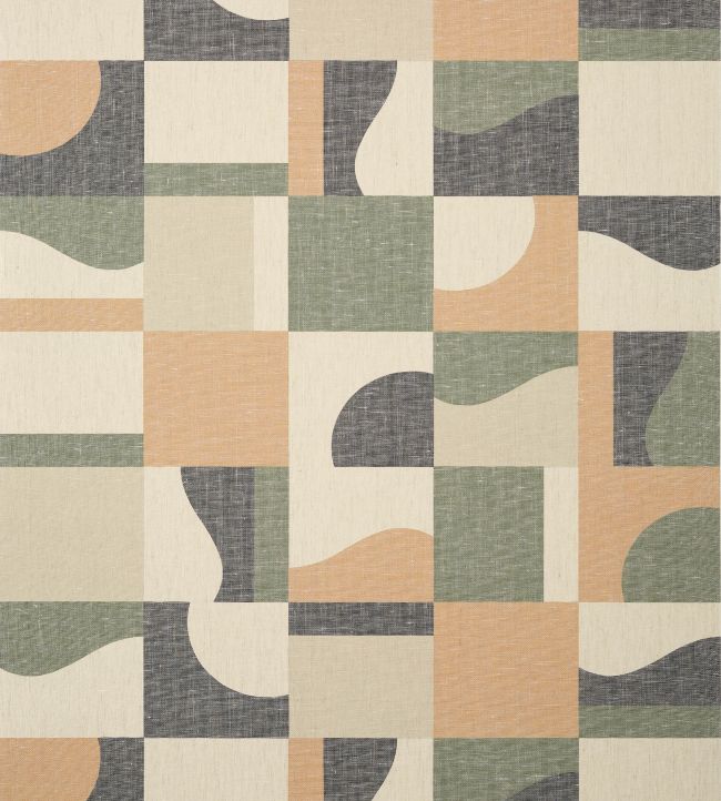 Coloured Blocks Wallpaper in Green by Thibaut | Jane Clayton