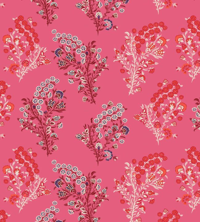 Coromandel Flower Fabric in Brilliant Pink by Parker & Jules | Jane Clayton