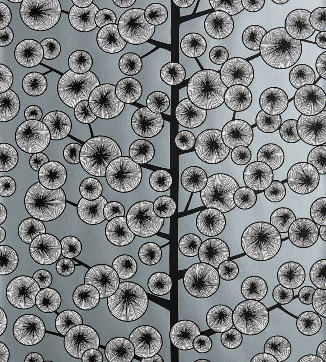 Cotton Tree Metallic Wallpaper in Gunmetal by MissPrint | Jane Clayton