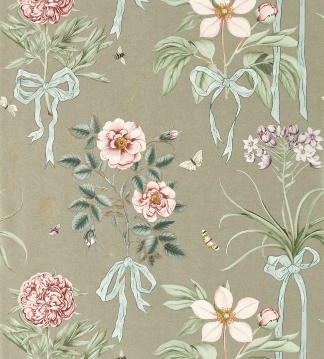 Cupid's Beau Wallpaper in Florin/Madder by Sanderson | Jane Clayton
