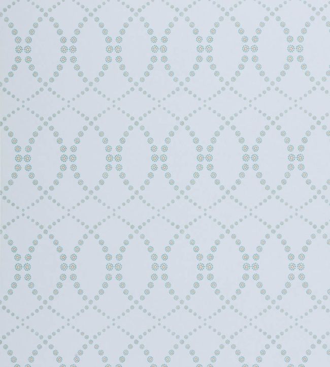 Daisy Chain Wallpaper in Aquamarine by Vanderhurd | Jane Clayton