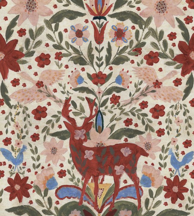 Der Konig Wallpaper in Red by MINDTHEGAP | Jane Clayton