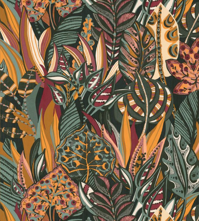 Desirade Wallpaper in Vert Petrole/Multico by Casamance | Jane Clayton