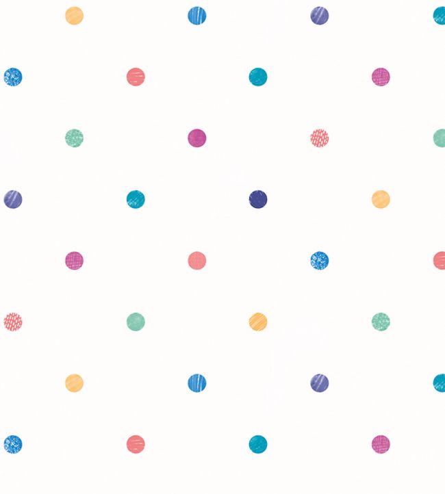 Doodle Spot Wallpaper in Ink & Cornflower by Ohpopsi | Jane Clayton