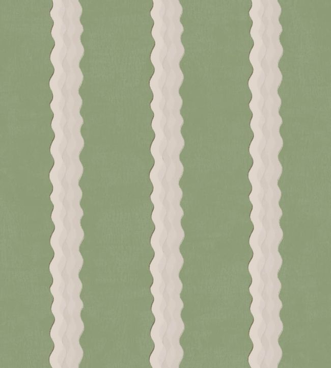 Double Scroll Stripe Wallpaper in Spring Green by Parker & Jules | Jane ...