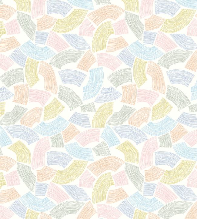 Elements Wallpaper in Coral Pastel by Ohpopsi | Jane Clayton