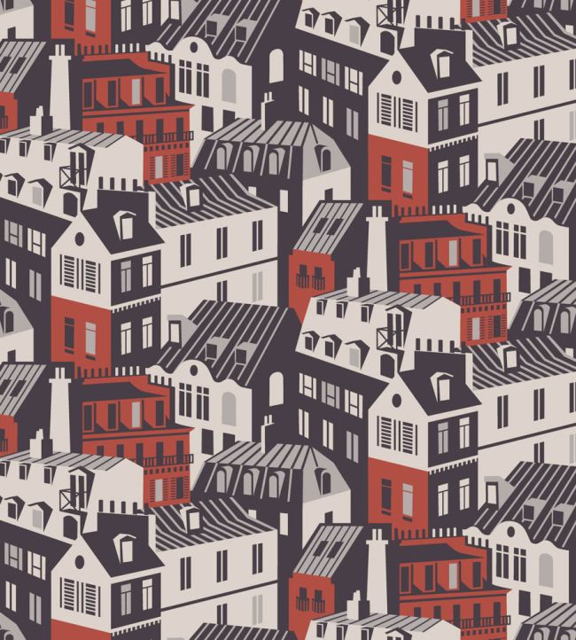 Emmas Apartment Wallpaper in Harvest Orange by Mini Moderns | Jane Clayton