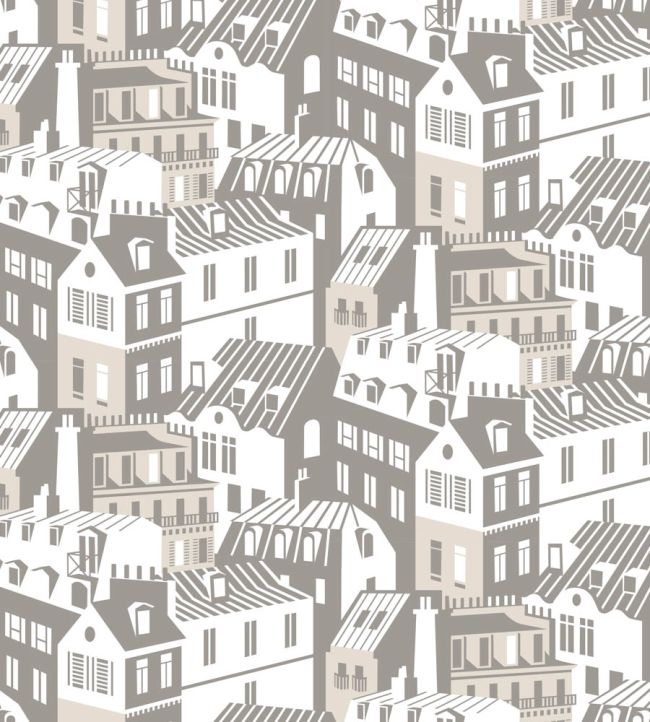 Emmas Apartment Wallpaper in Stone by Mini Moderns | Jane Clayton