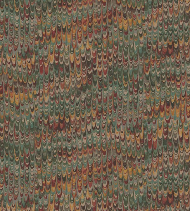 End Paper Wallpaper in Red/Green by Mulberry Home | Jane Clayton