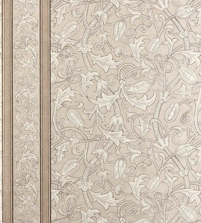 Etched Scrolling Tulip Wallpaper in Parchment by Morris & Co | Jane Clayton