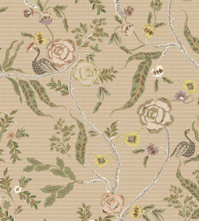 Eversley Wallpaper in Coral Moss by Parker & Jules | Jane Clayton