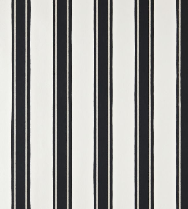 Block Print Stripe Wallpaper by Farrow & Ball in Off-Black | Jane Clayton