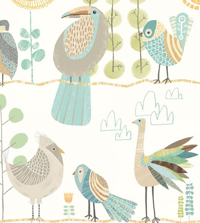 Feather Fandango Wallpaper in Popcorn by Ohpopsi | Jane Clayton