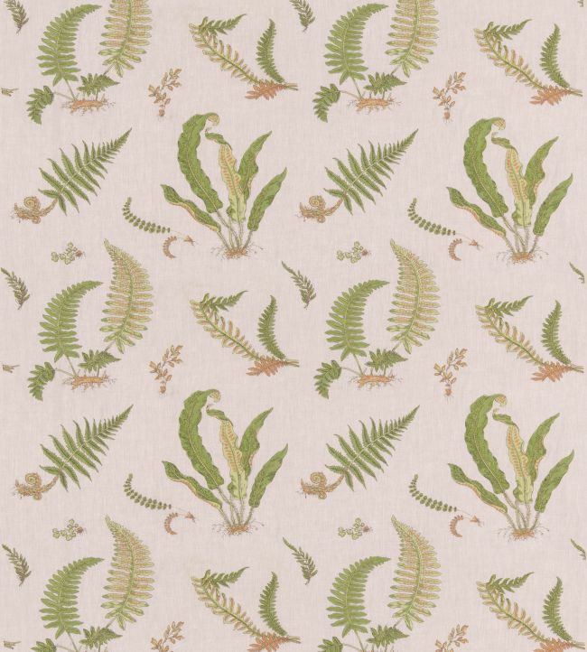 Ferns Embroidery Fabric in Green/Natural by GP & J Baker | Jane Clayton