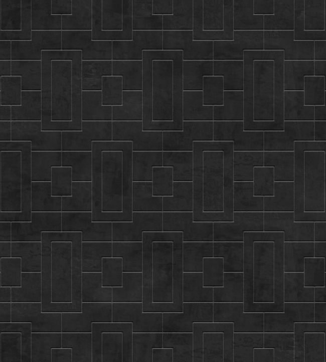 Fretwork Wallpaper in Slate by Coordonne | Jane Clayton