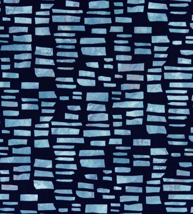 Fusion Flock Wallpaper in Blue Dusk by 1838 Wallcoverings | Jane Clayton