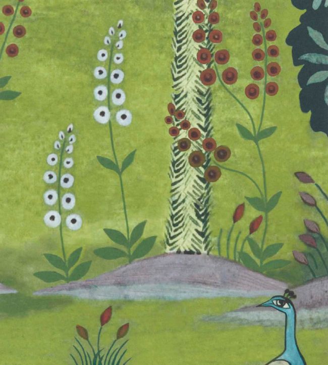 Garland of Ragini Wallpaper mural in Day by 1838 Wallcoverings | Jane ...