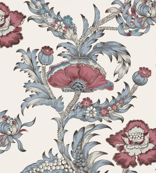 Georgiana Wallpaper in Raspberry by Warner House | Jane Clayton