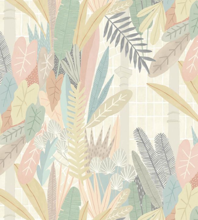 Glasshouse Wallpaper in Blush & Apricot by Ohpopsi | Jane Clayton
