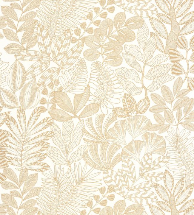Golden Jungle Wallpaper in Blanc or by Caselio | Jane Clayton