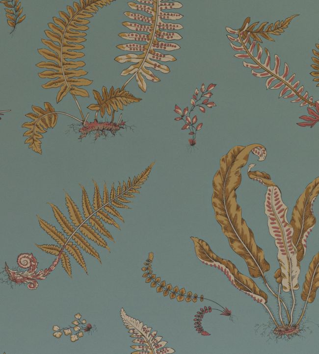 Ferns Wallpaper by GP & J Baker in Teal | Jane Clayton