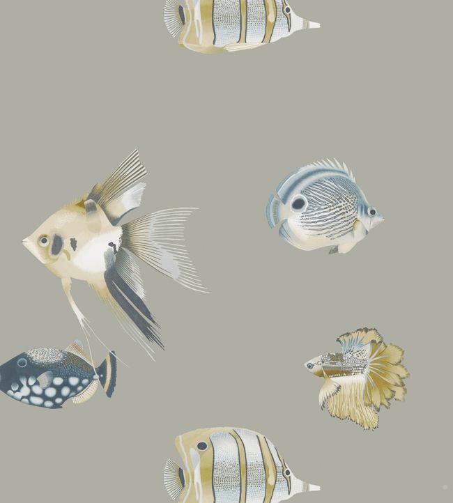 Kamanu Wallpaper in Graphite/Mustard by Harlequin | Jane Clayton