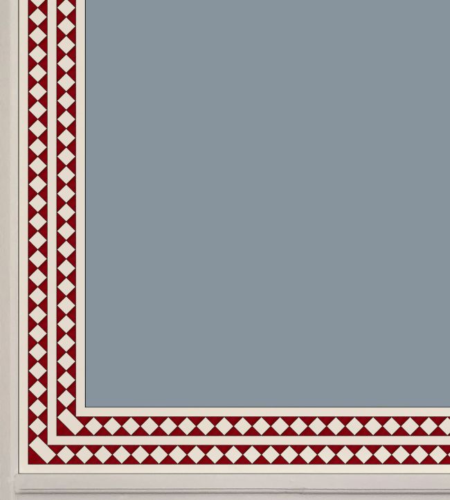 Harlequin Border Wallpaper in Red by Ottoline | Jane Clayton