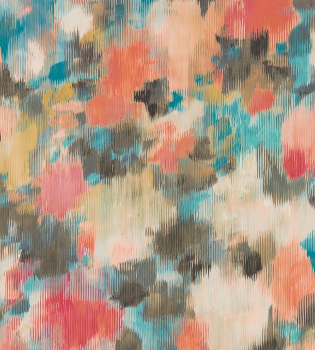 Exuberance Wallpaper in Coral/Turquoise by Harlequin | Jane Clayton