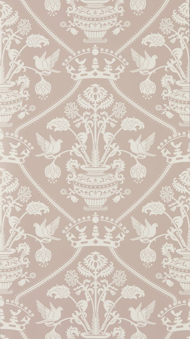 Highgrove Damask Wallpaper in Rose by Sanderson | Jane Clayton