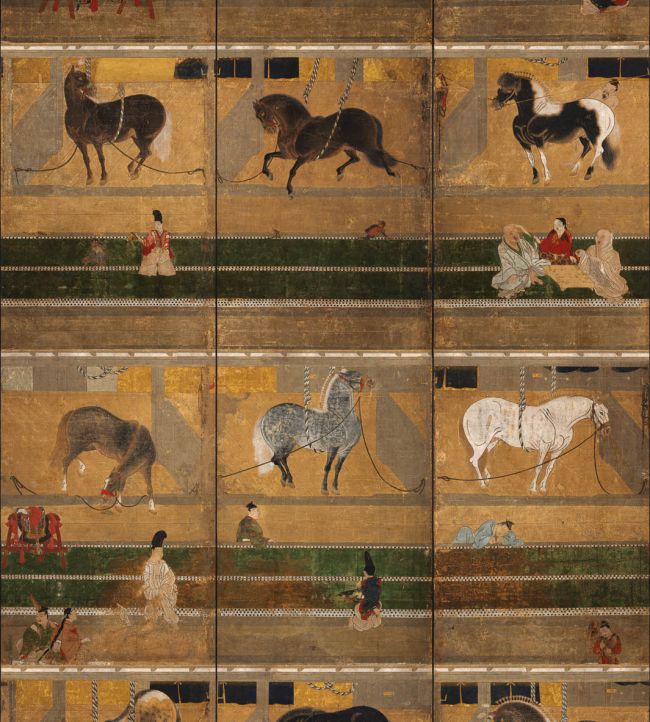 Horse Stable Wallpaper in Brown by MINDTHEGAP | Jane Clayton